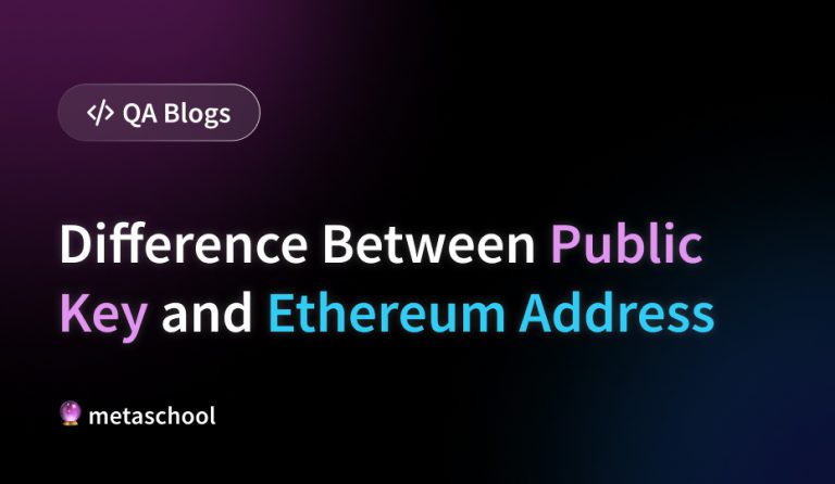 Difference Between Public Key and Ethereum Address - | Metaschool