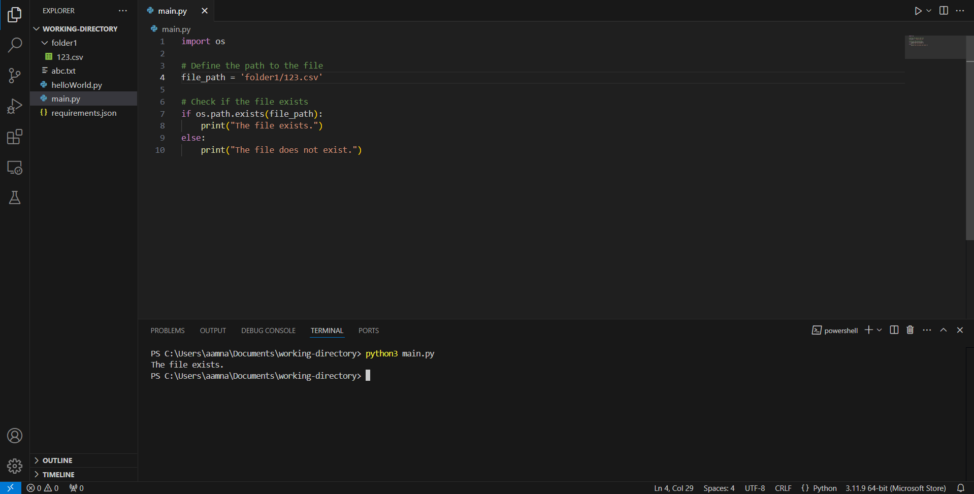 How to check if a file exists in Python?